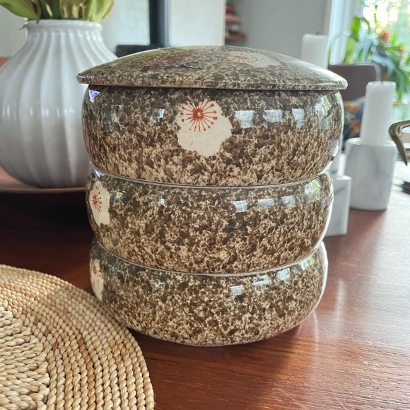 Dining | Vintage Japanese Stackable Bowls With Lid On Top | Poshmark